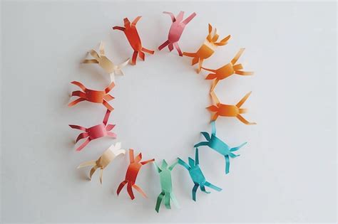 Colorful Paper Chain Of People In A Circle Unity Teamwork And Community