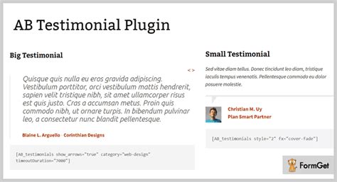 4 Testimonial Wordpress Plugins 2022 Free And Paid Formget
