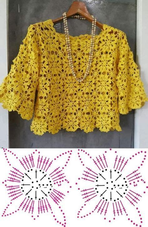 Lindas Blusas Feitas Com Quadrado De Crochê ⋆ De Frente Para O Mar