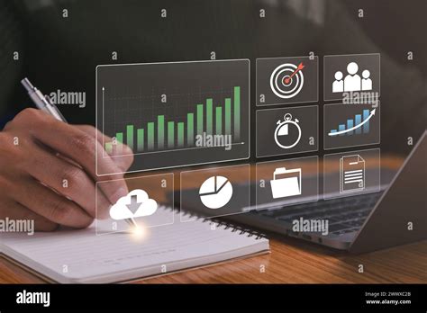 Smart Digital Marketing Data Management Concept Businessman Use The