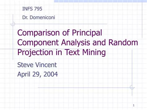 Ppt Comparison Of Principal Component Analysis And Random Projection