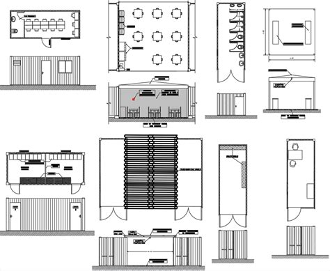 Office Container Various Types Of Size And Design In Autocad Dwg