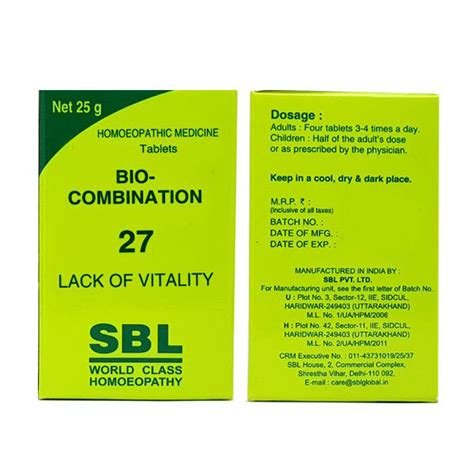 Buy SBL Bio Combination 27 Tablet 450 Gm Online At Discounted Price