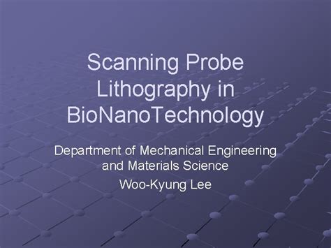 Scanning Probe Lithography In Bio Nano Technology Department