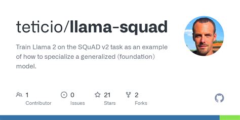 Github Teticiollama Squad Train Llama 2 On The Squad V2 Task As An