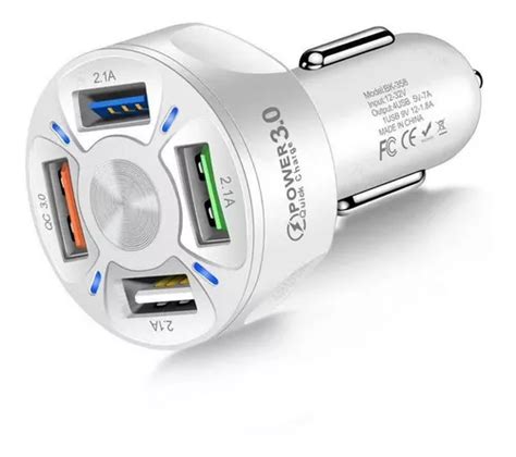 Turbo Cargador Para Auto Carga Rapida Qc 3 0 4 Puertos Usb Meses