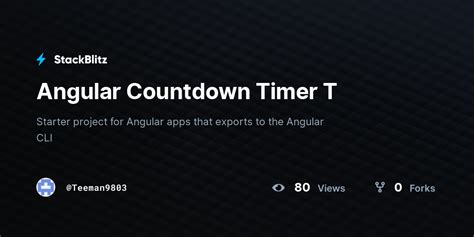 Angular Countdown Timer T Stackblitz