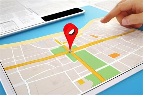 Concept View Of Finding A Place On An Online Map Technology Concept Premium AI Generated Image