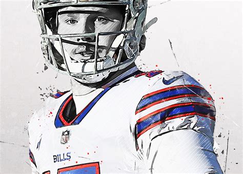 Josh Allen Football Art Print Framed Poster And Canvas Etsy
