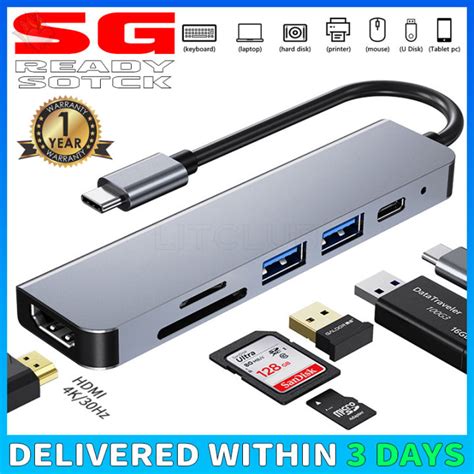 🚩 Sg Ready Stock Usb C Hub Converter Adaptor Type C To Usb For Laptop