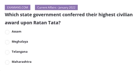 Which State Government Conferred Their Highest Civilian Award Upon