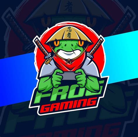 닌자 마스코트 Esport 로고 프리미엄 벡터