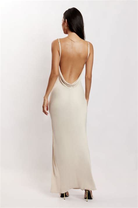 Jade Cowl Neck Backless Maxi Dress Bone In 2022 Backless Maxi