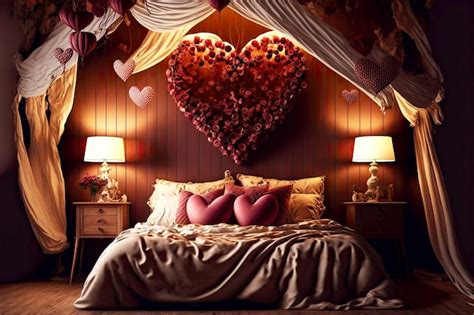 Premium Photo Valentine Day Decorated Room In Form Of Romantic Bedroom With Decorations