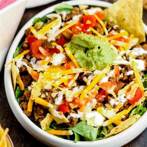 Healthy Taco Salad With Ground Beef The Honour System Healthy