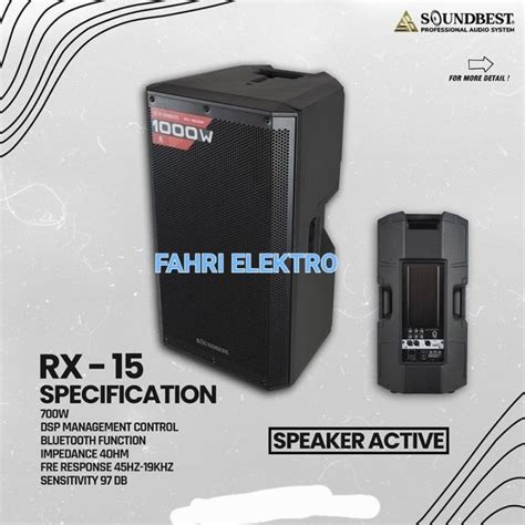 Jual Speaker Aktif 15 Inch Soundbest Rx 15 Dsp Bluetooth Profesional Sound Active Original Rx