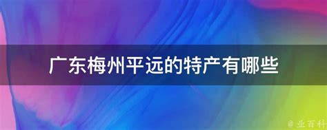 广东梅州平远的特产有哪些 业百科