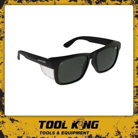 Frontside Black Frame Polarized Safety Glasses With Smoke Lens Robson