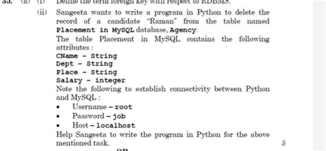 Ii Sangeeta Wants To Write A Program In Python To Delete The Record Of