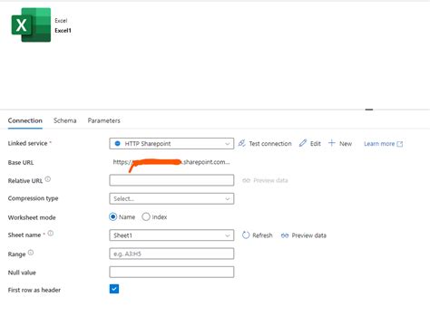 Unable To Read A Excel File From Sharepoint Via Azure Data Factory