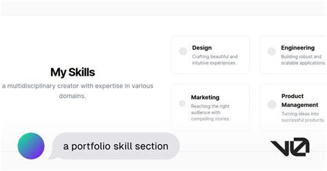 A Portfolio Skill Section A V0dev Template V0
