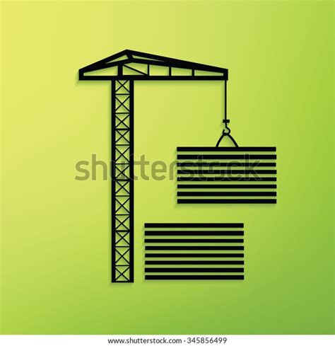 Containercargo On Green Backgroundclean Vector Stock Vector Royalty