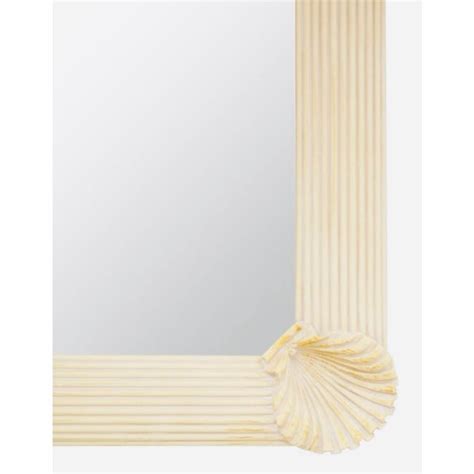 1980s Coastal Style Wooden Rectangular Scallop And Bevel Motif Wall