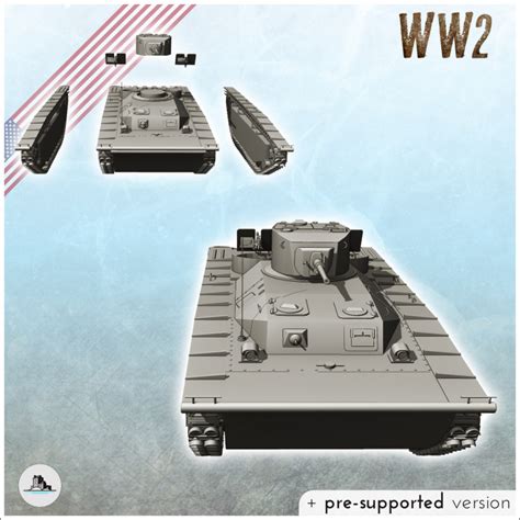 3d Printable Lvta 1 Amtrack American Amphibious Landing Craft 13