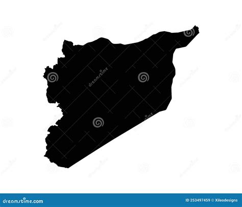 叙利亚地图 叙利亚国家地图 黑白民族地理轮廓边界地形矢量图插图 向量例证 插画 包括有 保险开关 鼓胀 253497459
