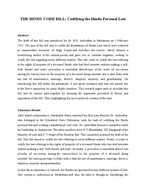 The Hindu Code Bill Pdf Inheritance Justice