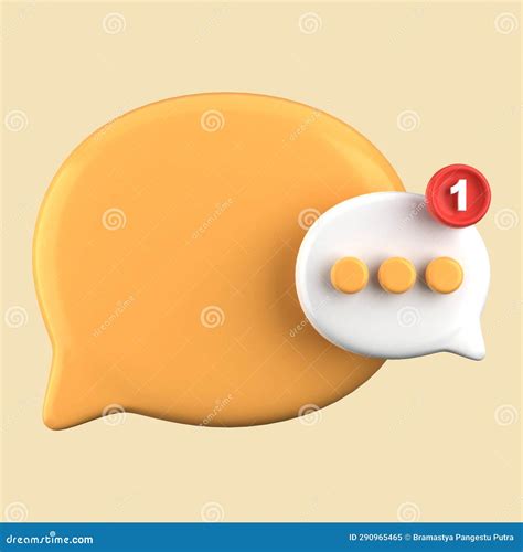 3d Rendering of Speech Bubble with Notification Icons Stock Illustration - Illustration of ...