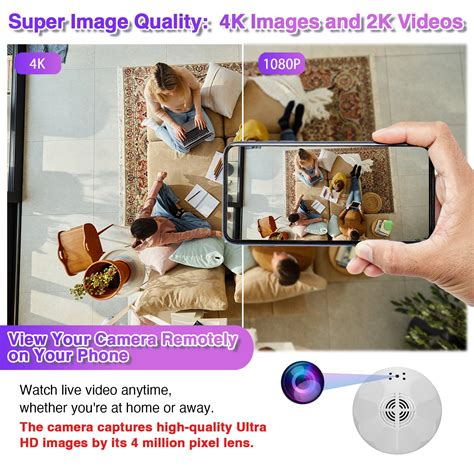 Wiwacam Mw13 4k 2k Mini Spy Hidden Camera Smoke Detector Cam Wifi App Microsd Card