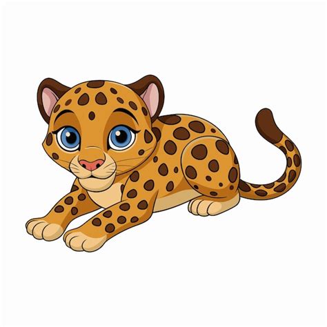 Leopard Sphinx Position Kawaii Vector Premium Ai Generated Vector