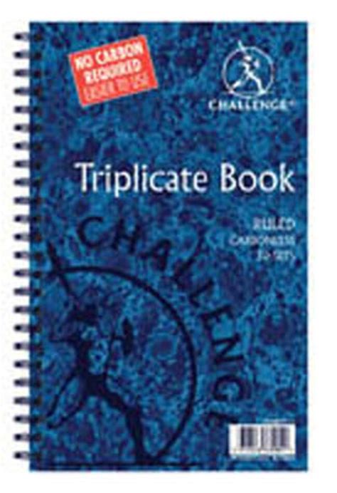 Challenge Challenge Triplicate Duplicate Book 210mm X 130mm Education