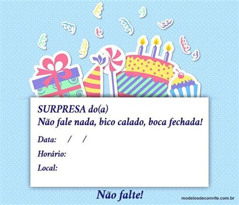 Convite para Aniversário Surpresa 35 Modelos para Surpreender