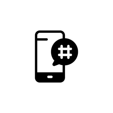 Premium Vector Bubble Speech Hastag Icon Symbol