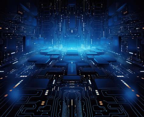 Premium Photo Future Blue Technology Microchip Circuit Board Technology Illustration On Dark