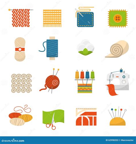 Textile Industry Icons Stock Vector Illustration Of Beauty 62998203