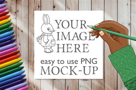 Square Coloring Page Card Mockup Crayons Graphic By Sany O · Creative