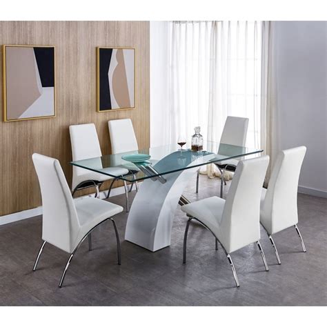 Rectangular Glass Top Dining Table Modern Design Rectangular Room