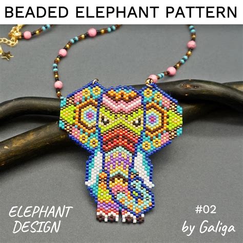 Elephant Pattern For Beaded Crafts Seed Bead Necklace Diy Brooch