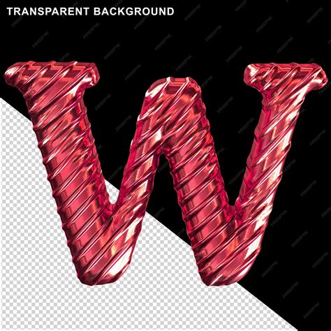 Premium Psd Ribbed Red Letter W