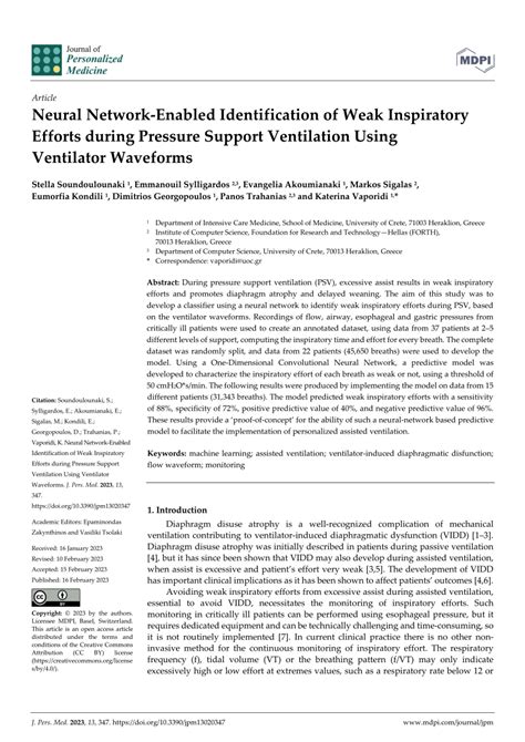Pdf Neural Network Enabled Identification Of Weak Inspiratory Efforts