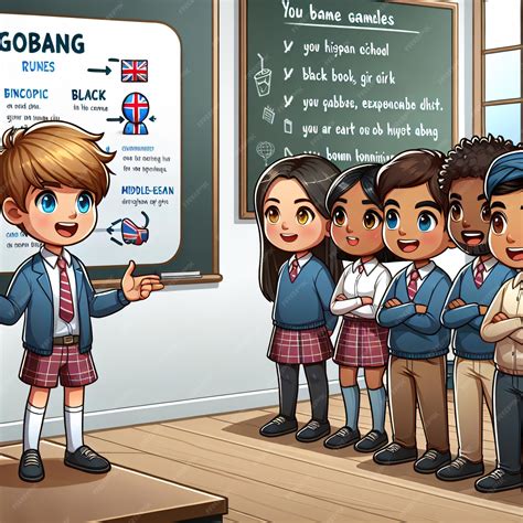 Premium Photo A Cartoon Of A School Boy Giving A Presentation To A