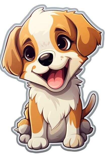 Linda Pegatina De Perro Kawaii Imagen Premium Generada Con Ia