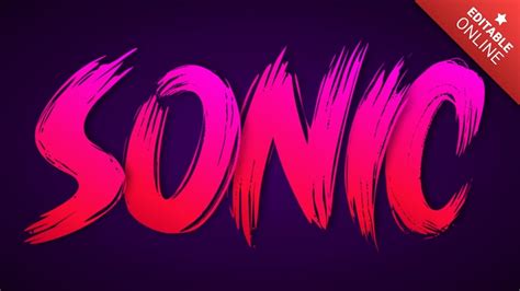 Sonic Paint Brush Stroke Neon Text Effect Generator