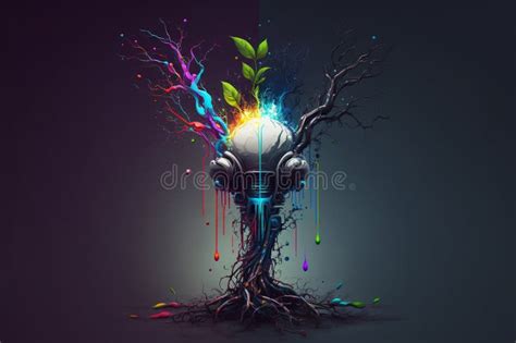 robot character 3d render futuristic technology generative ai stock