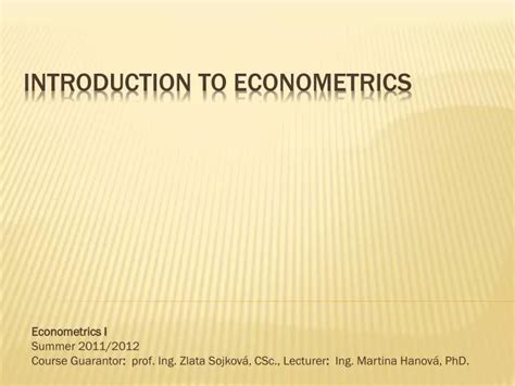 Ppt Introduction To Econometrics Powerpoint Presentation Free