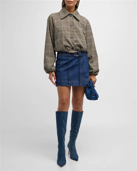 Rails Deanna Belted Denim Mini Skirt Neiman Marcus