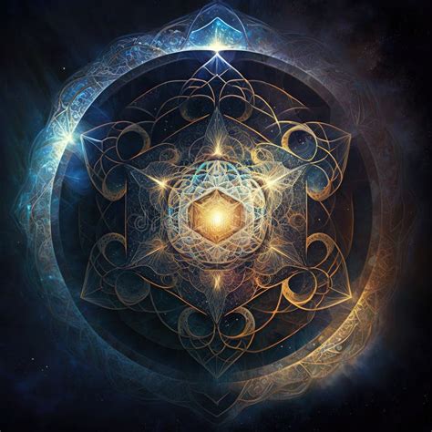 Abstract Sacred Geometry Cosmic Energy Generative Ai Stock Illustration Illustration Of